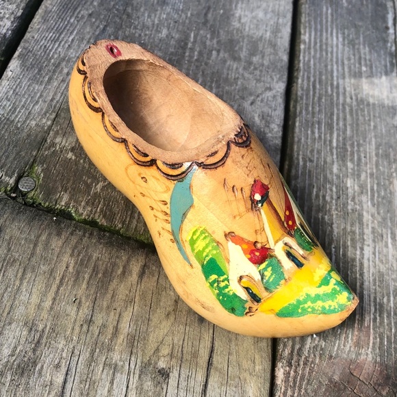 Vintage | Accents | Hand Painted Wooden Dutch Clog | Poshmark